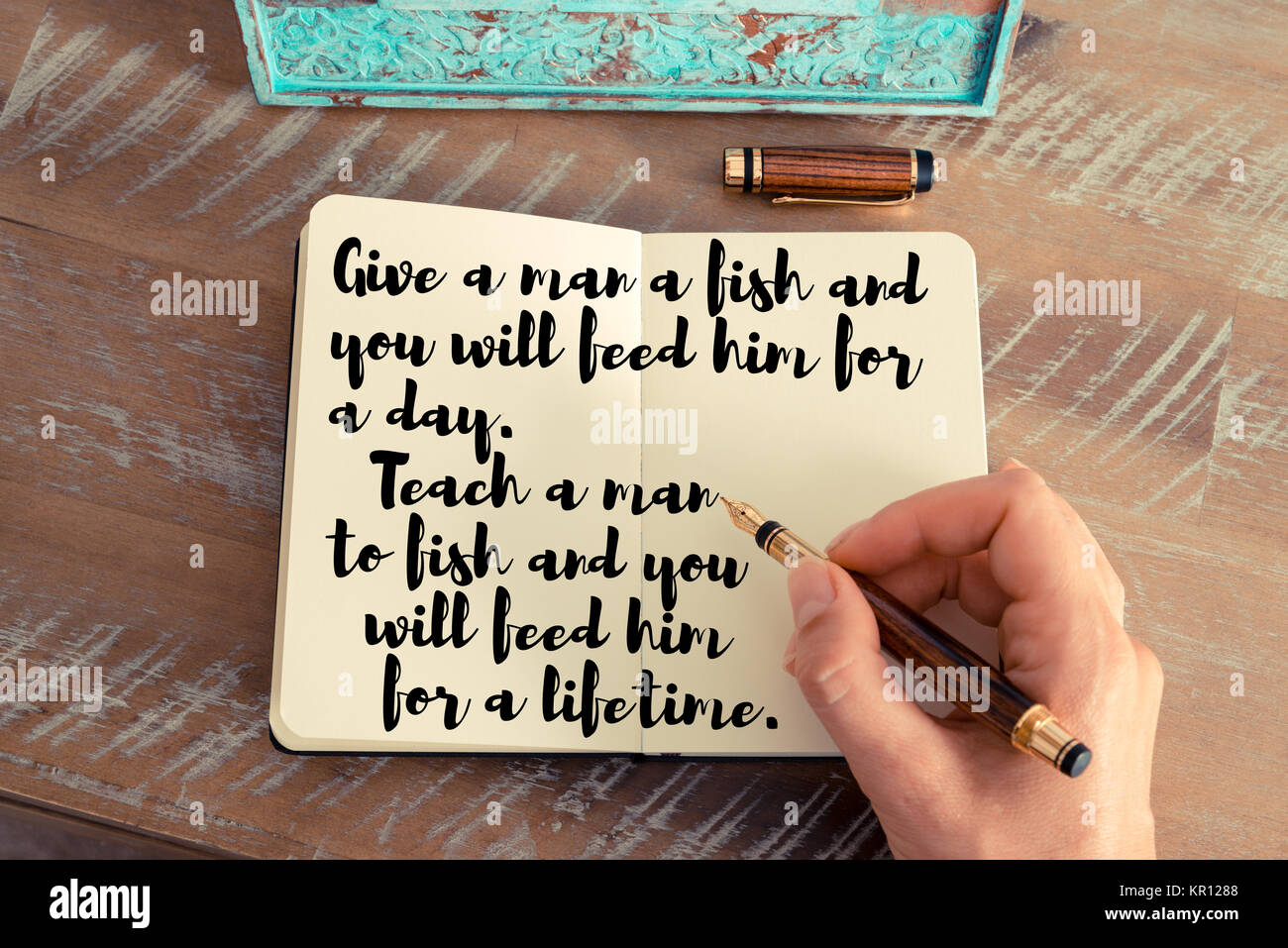 Handwritten quote as inspirational concept image Stock Photo - Alamy