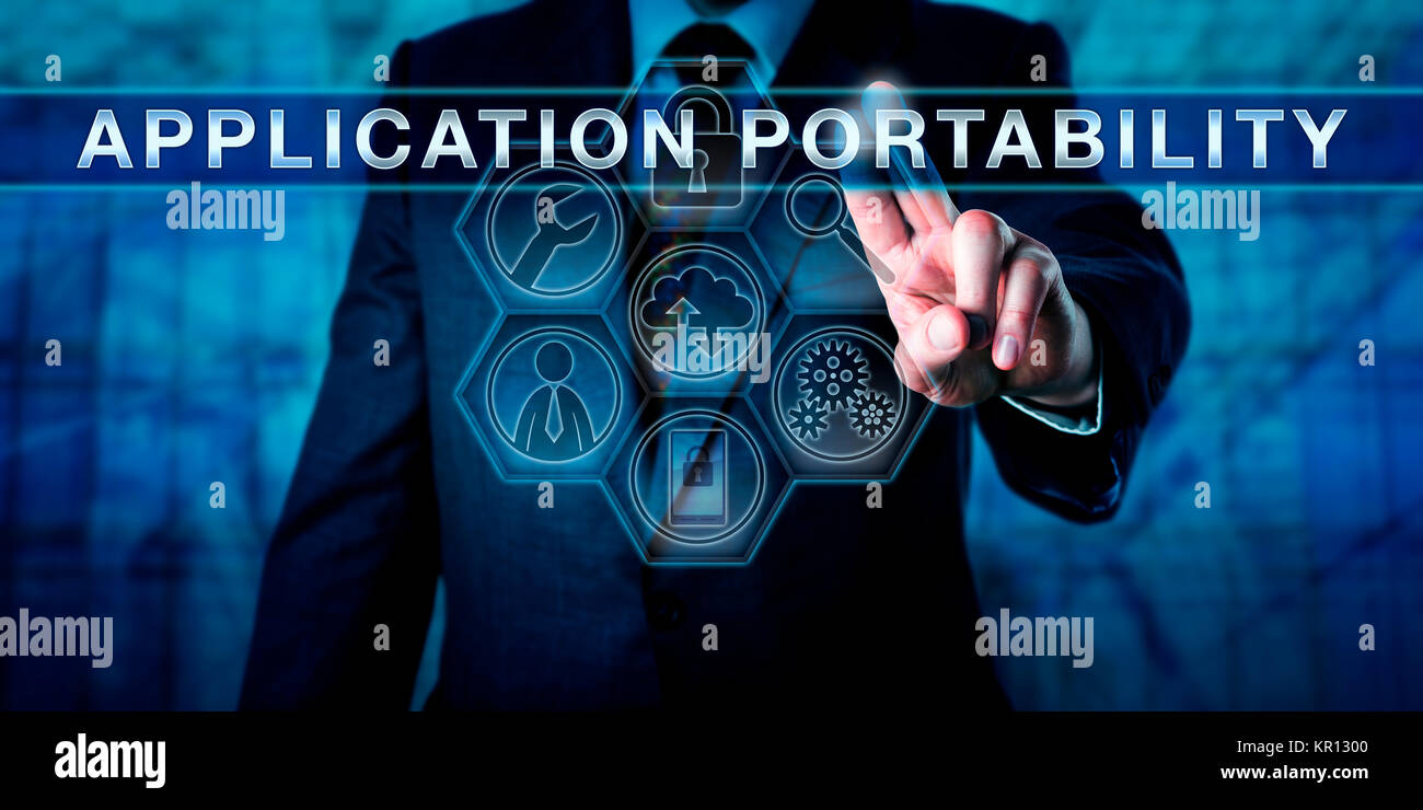 Managed User Pushing APPLICATION PORTABILITY Stock Photo - Alamy