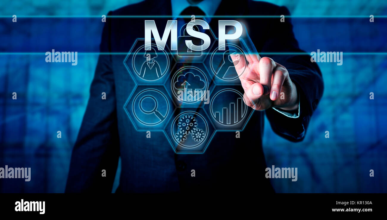Corporate Manager Pushing MSP Stock Photo - Alamy