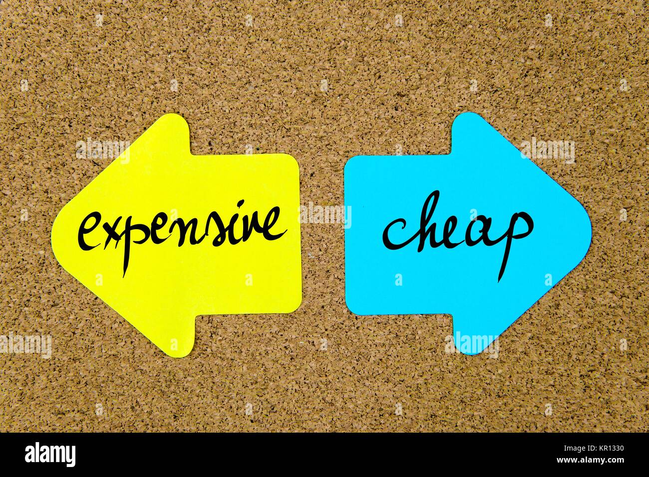 Message Expensive versus Cheap Stock Photo - Alamy