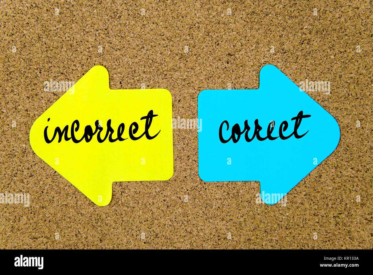 Message Incorrect versus Correct Stock Photo - Alamy
