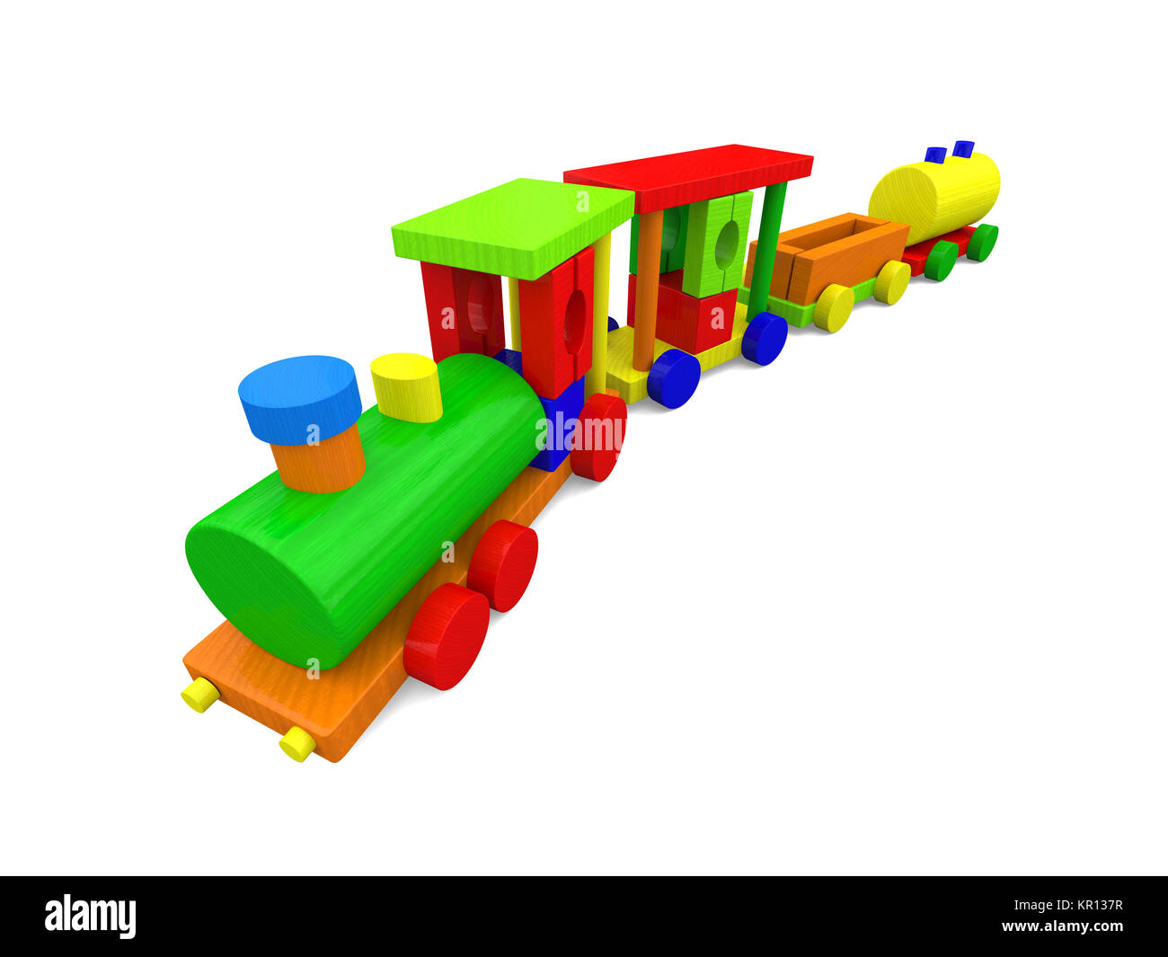 Colorful toy train Stock Photo - Alamy