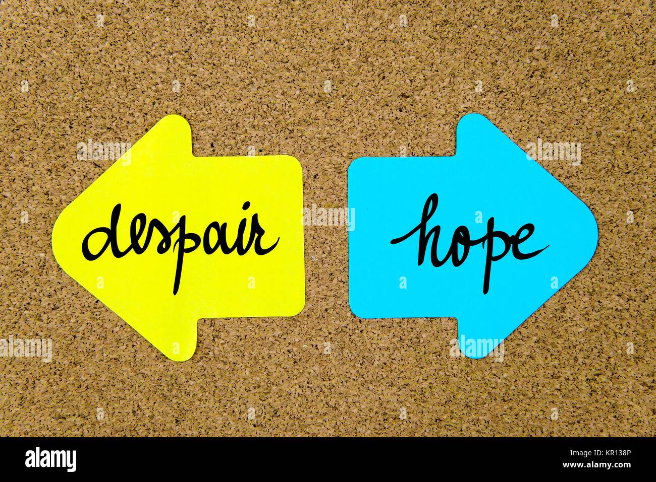 Message Despair versus Hope Stock Photo - Alamy