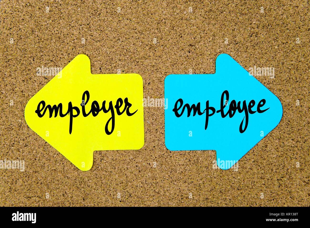 Message Employer versus Employee Stock Photo - Alamy