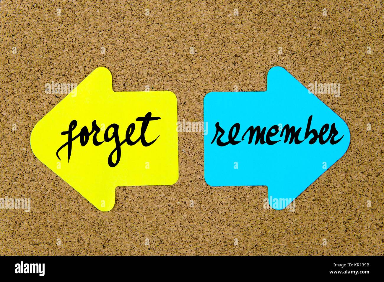 Message Forget versus Remember Stock Photo - Alamy