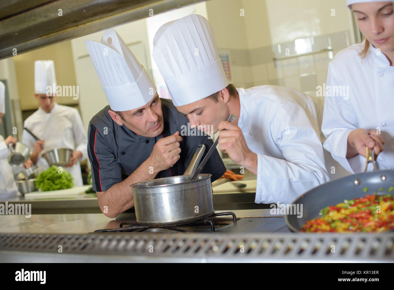 smelling the recipe Stock Photo - Alamy