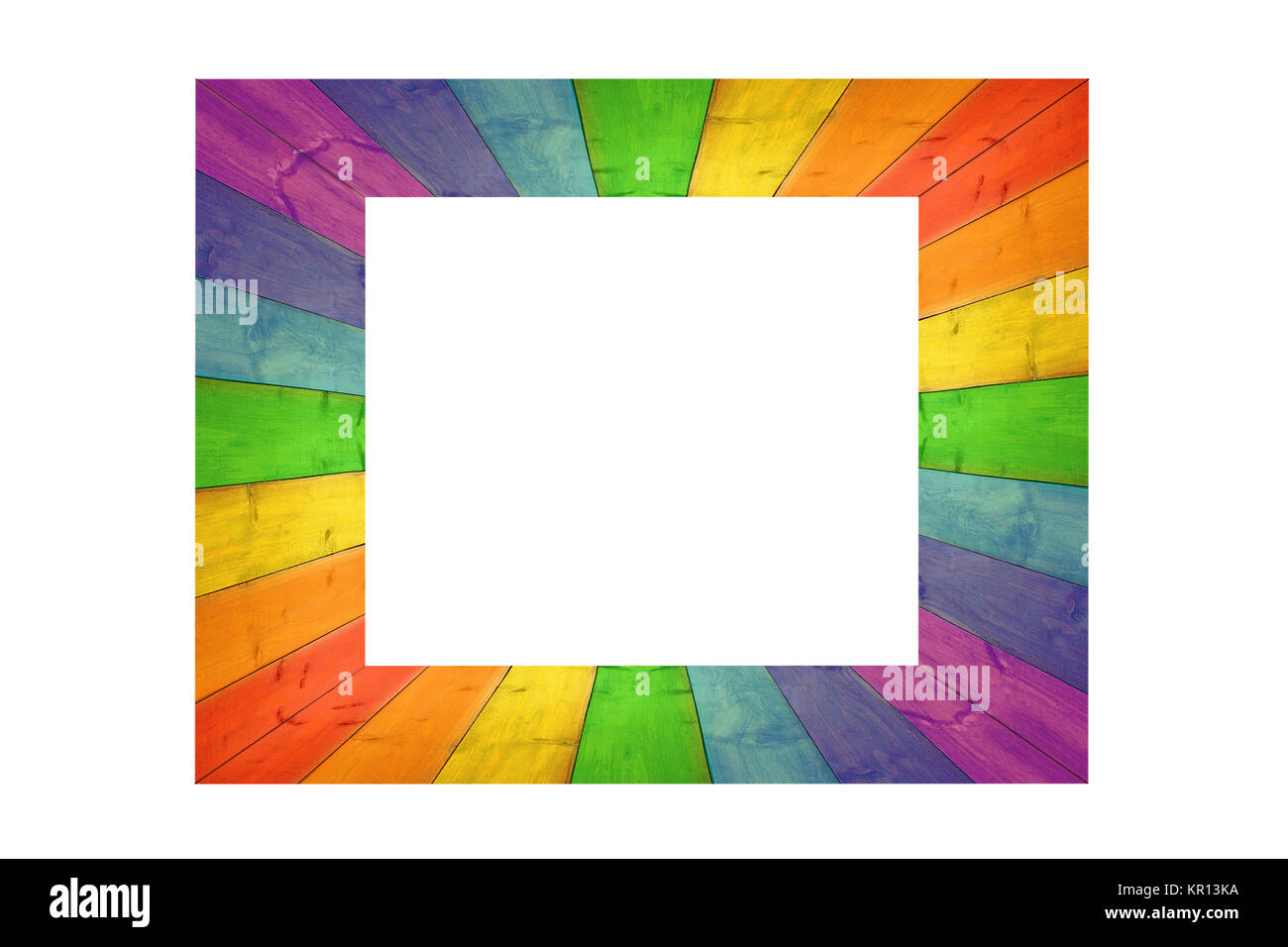 bright frame from wooden boards isolated on white Stock Photo - Alamy