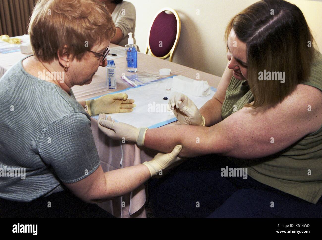 Jacqueline Kowalski (Left) and Lorna Will of Wisconsin practice proper ...