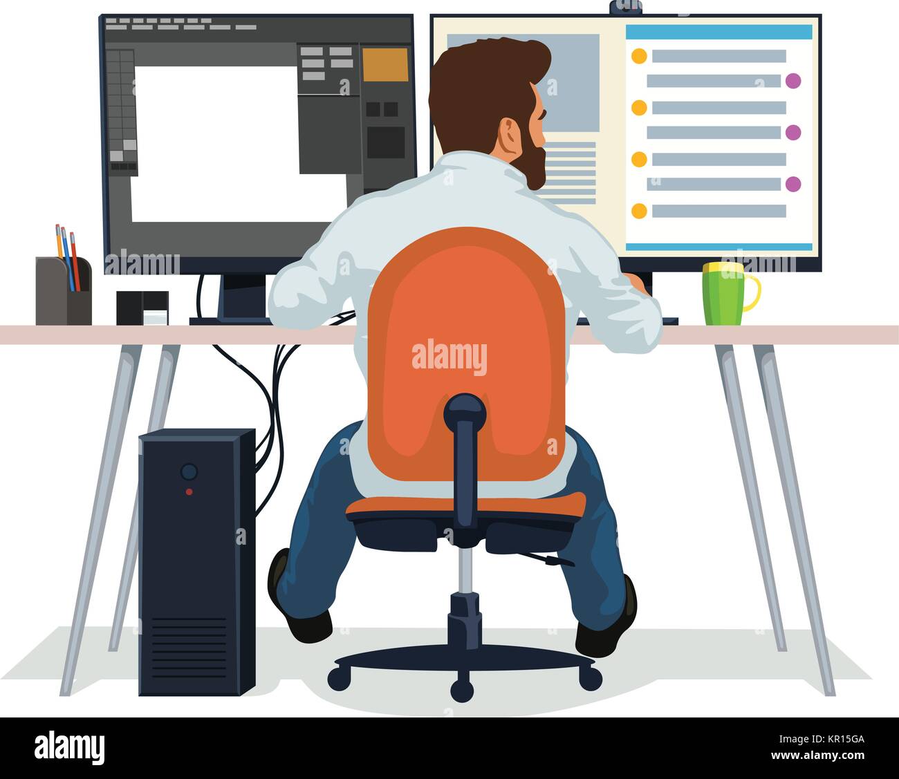 Colorful design workspace color Stock Vector Images - Alamy