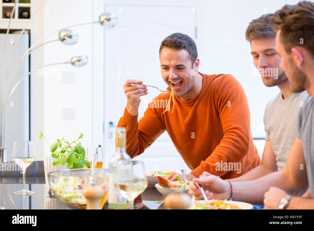 Men Eating Lunch Stock Photo - Alamy