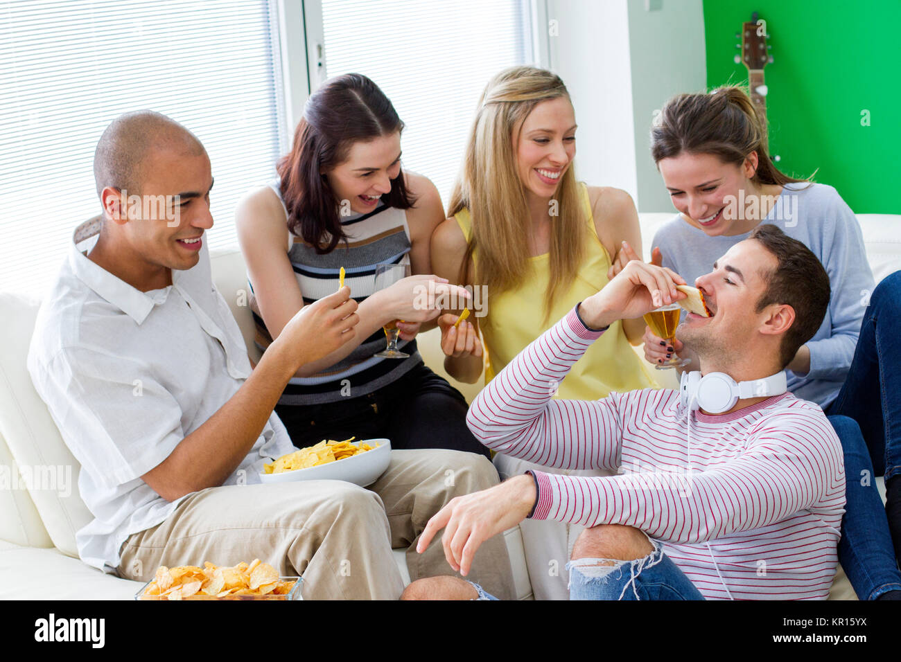 Friends At Home Stock Photo - Alamy
