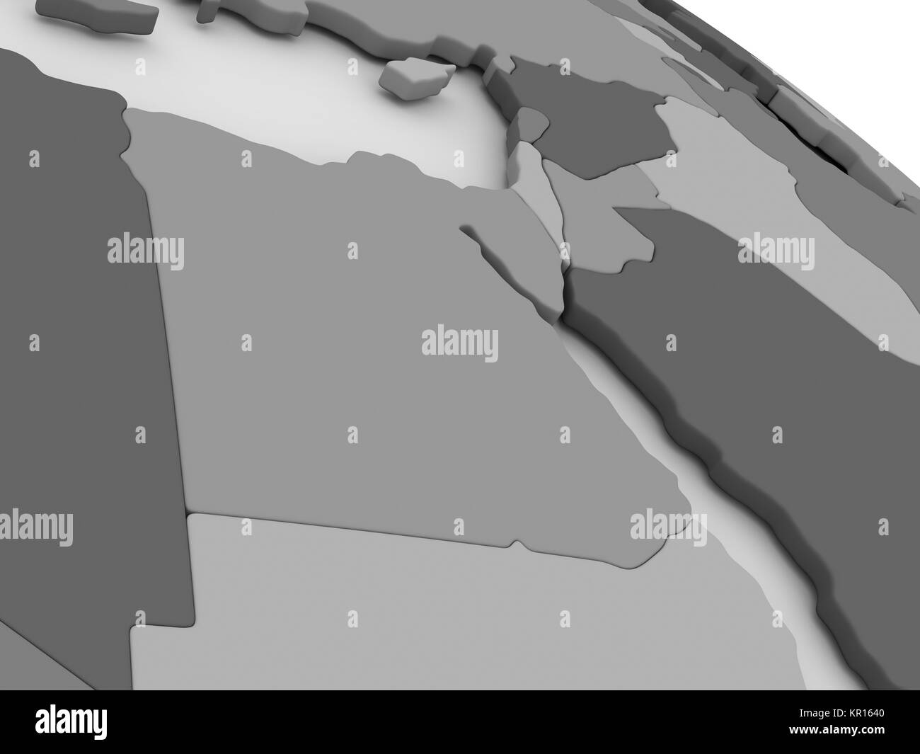 Egypt on grey 3D map Stock Photo - Alamy