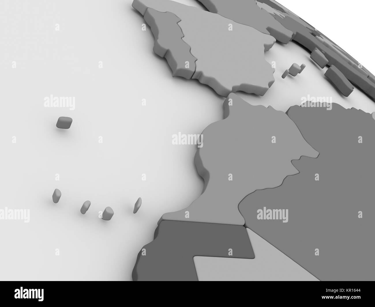 Morocco on grey 3D map Stock Photo - Alamy