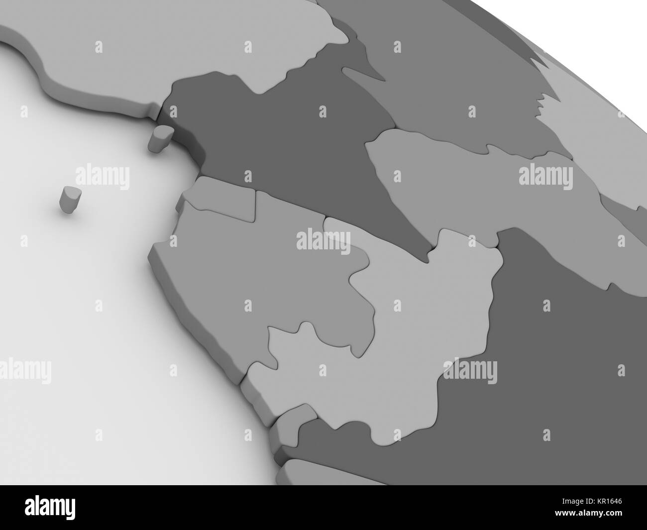 Cameroon, Gabon and Congo on grey 3D map Stock Photo - Alamy