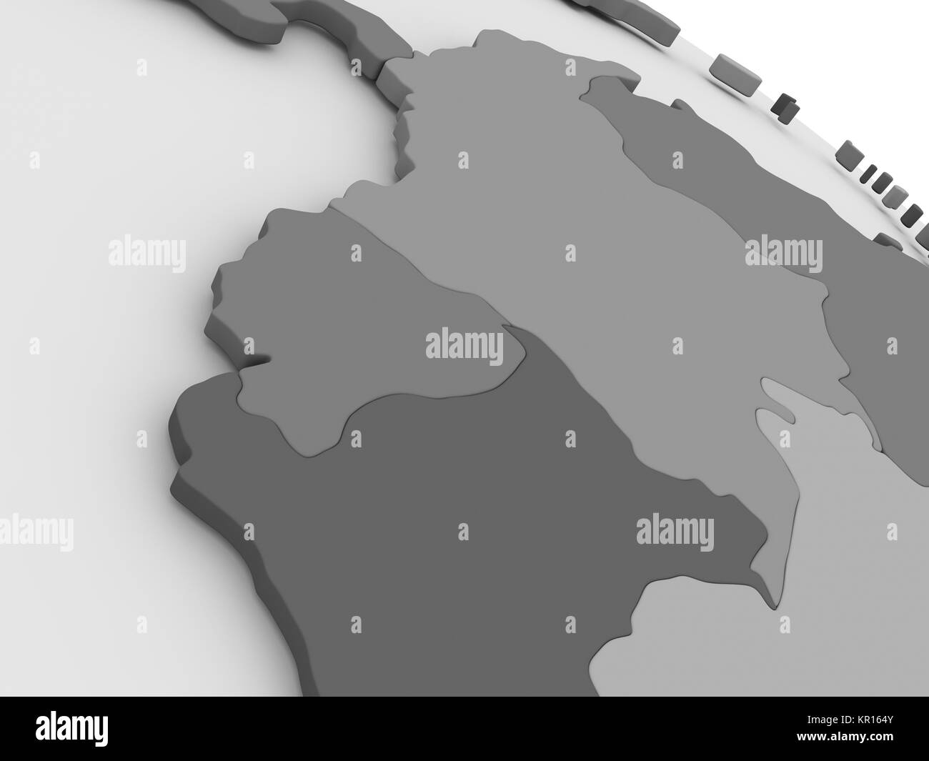 Ecuador on grey 3D map Stock Photo - Alamy