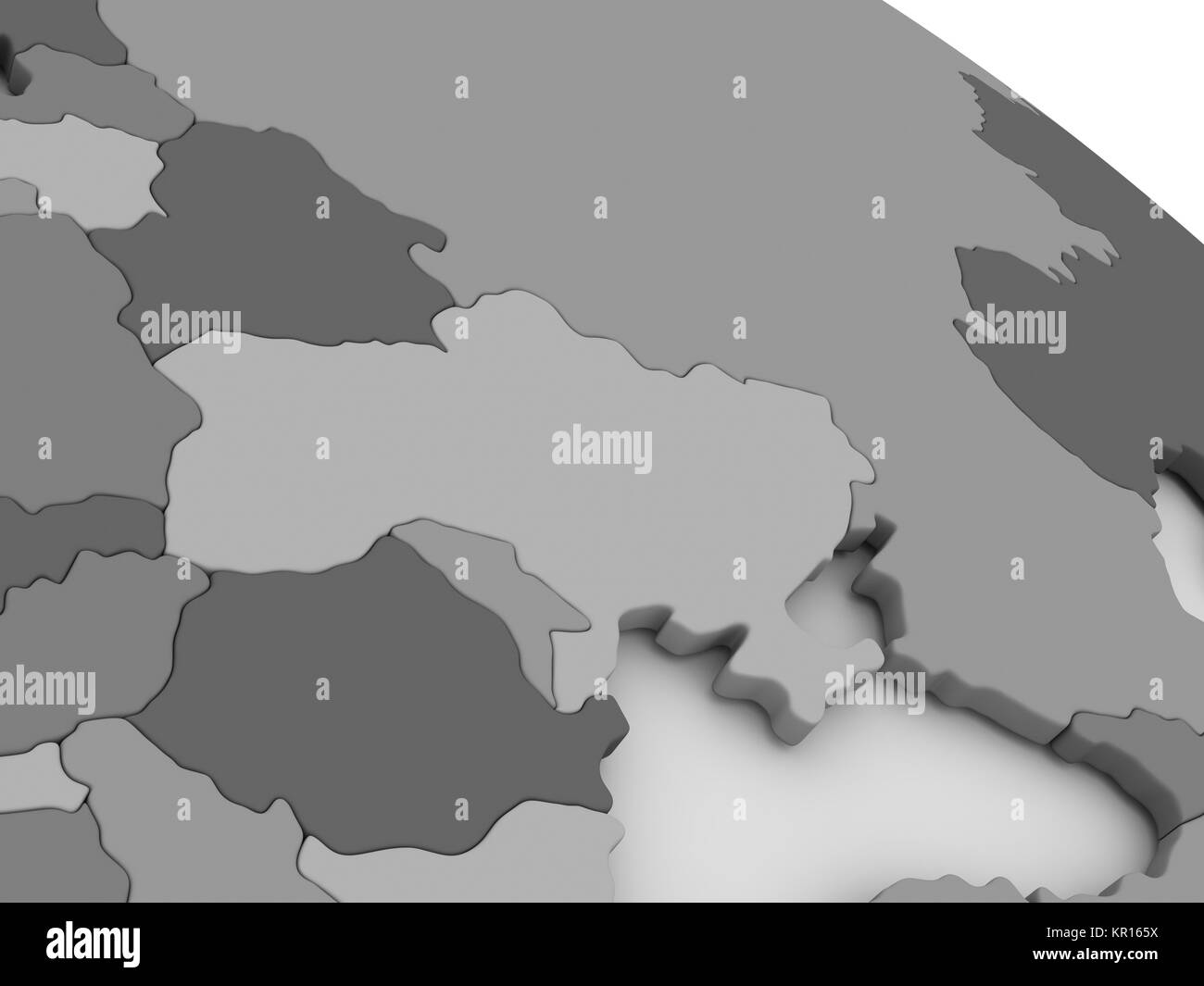 Ukraine on grey 3D map Stock Photo - Alamy