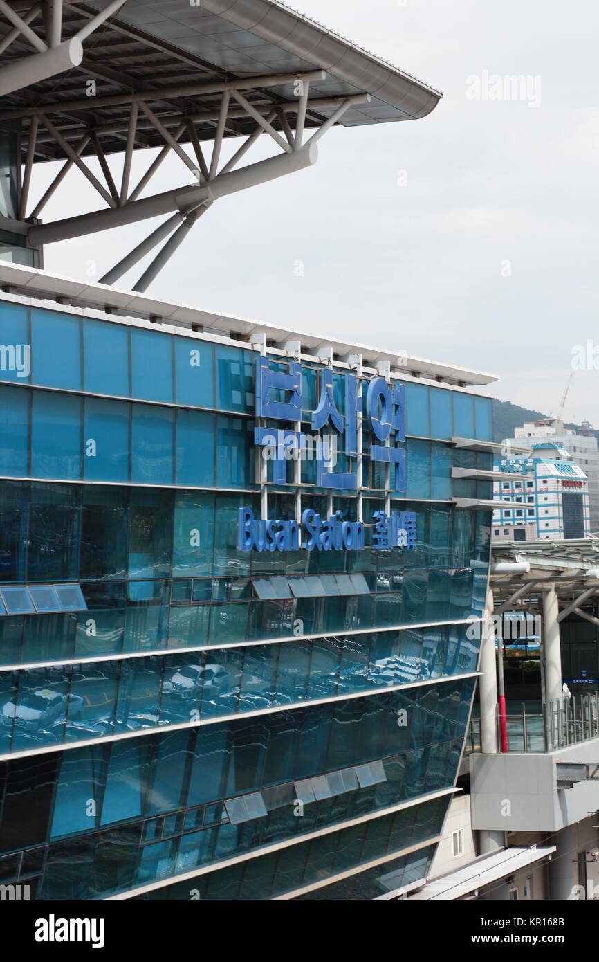 Exterior architecture of Busan Train Station, South Korea Stock Photo ...