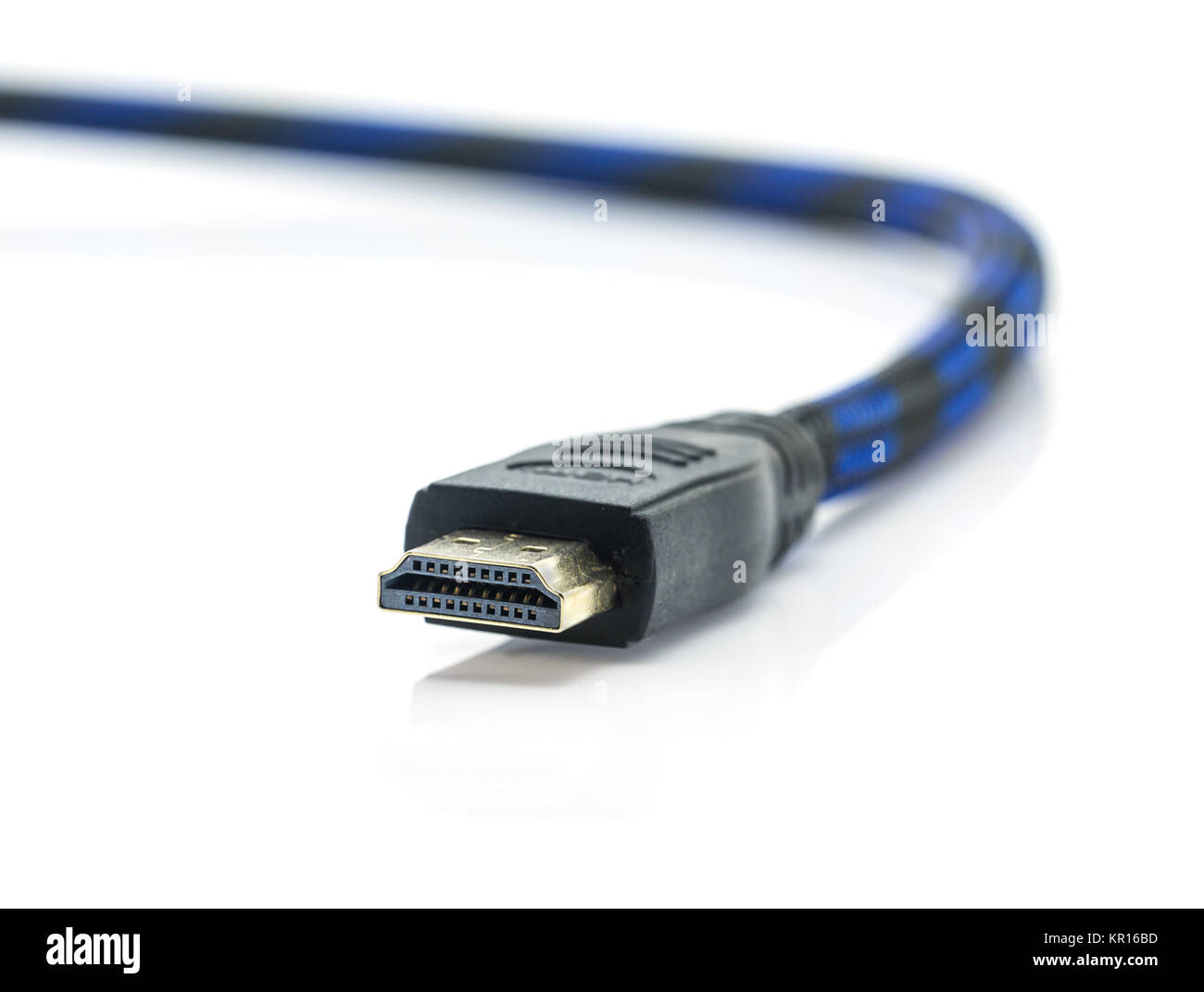 HDMI cable on a white background Stock Photo - Alamy