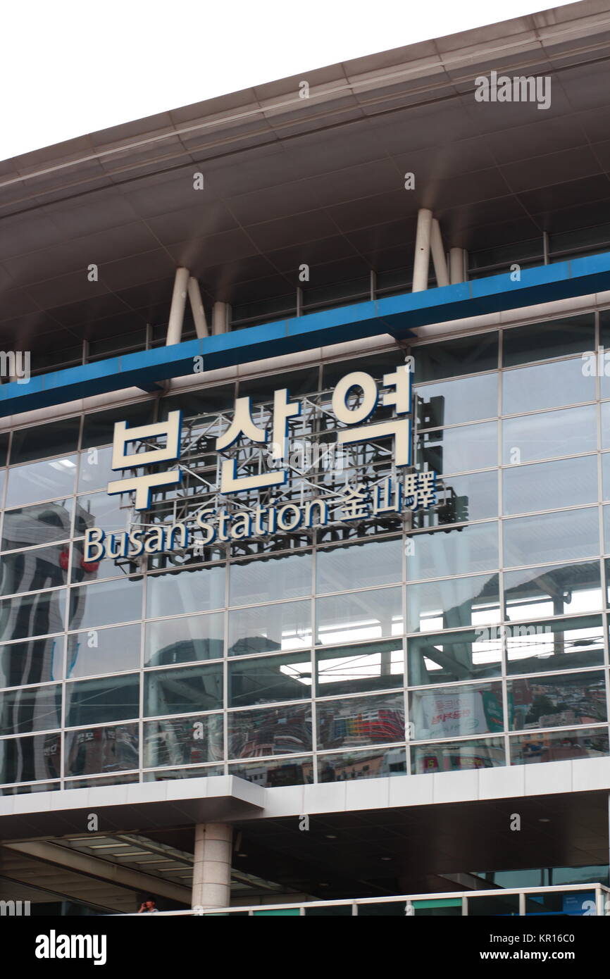 Exterior architecture of Busan Train Station, South Korea Stock Photo ...