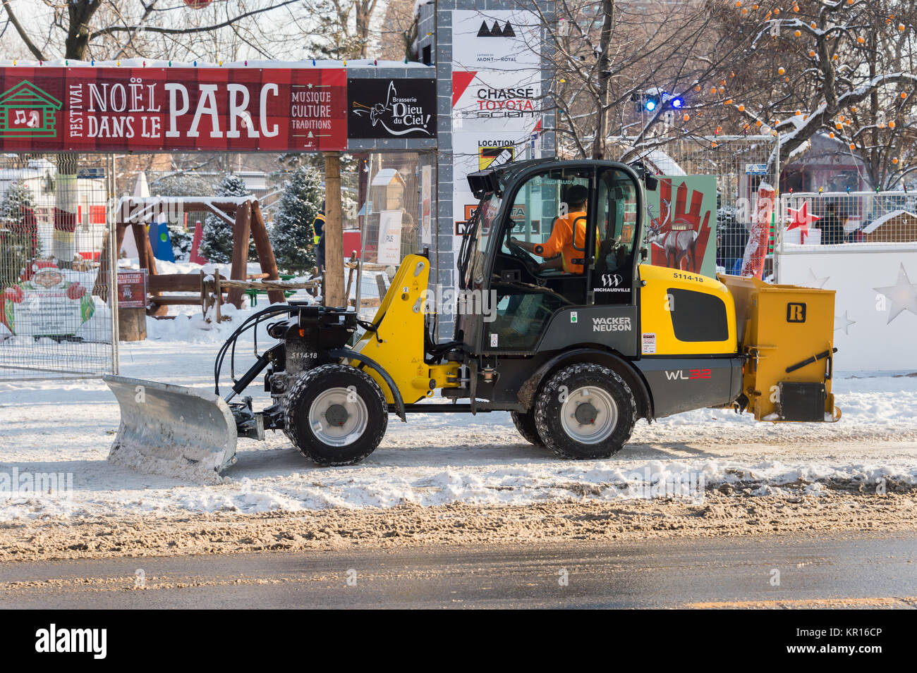 Montreal, Canada - 16 December 2017: Wacker Neuson WL 32 Snowplow ...