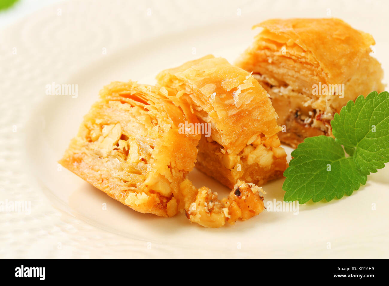 Nut filled layered pastry (Baklava Stock Photo - Alamy