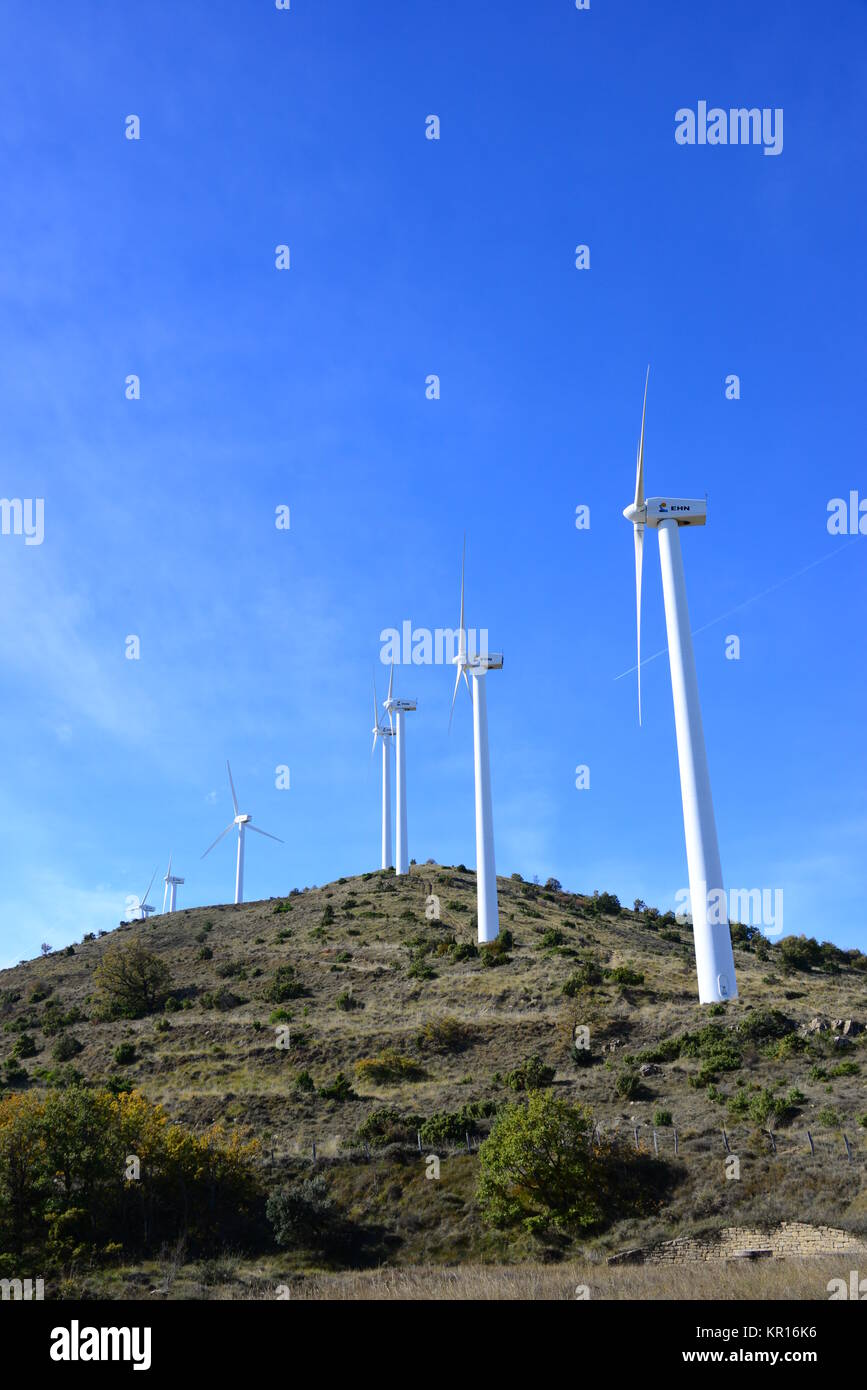 WIND TURBINES IN THE PROVINCE OF NAVARRE - SPAIN Stock Photo - Alamy