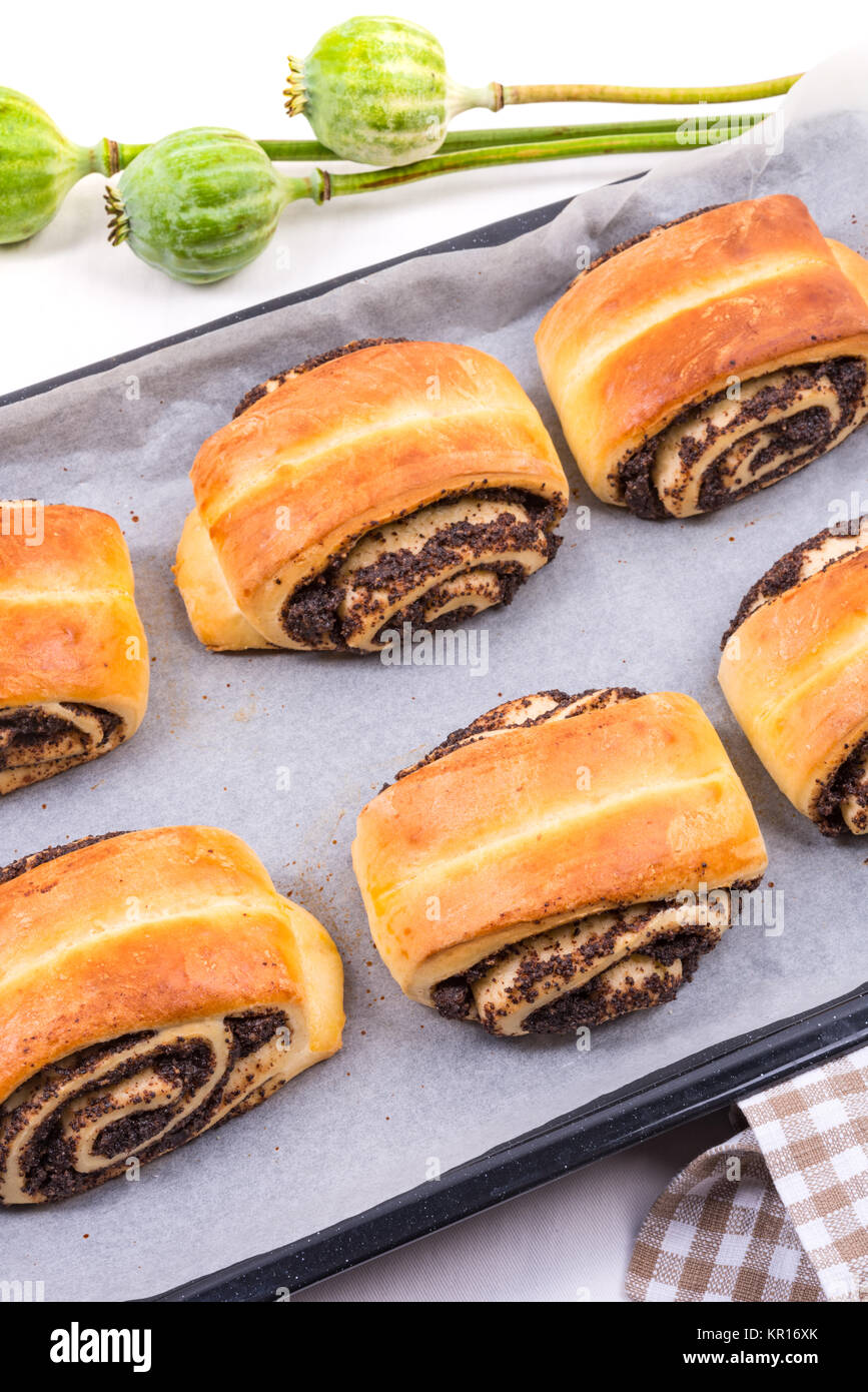 Quick Poppy Seed Rolls Stock Photo - Alamy