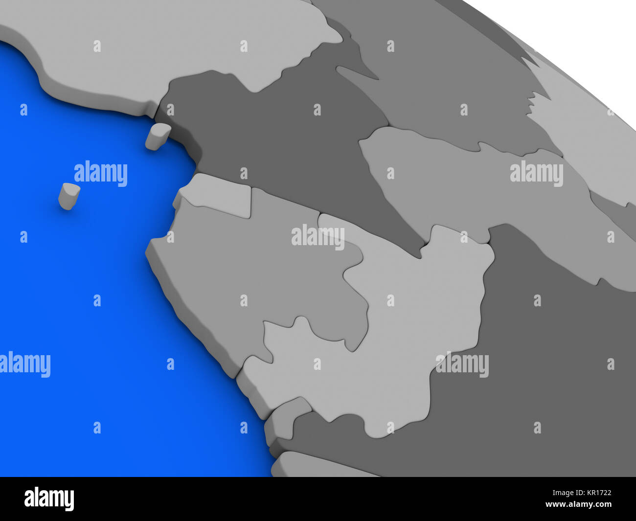 Cameroon, Gabon and Congo on political Earth model Stock Photo - Alamy