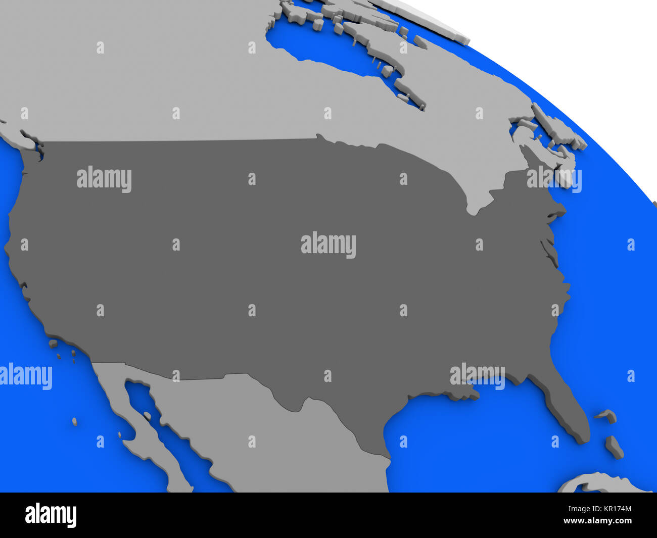 USA on political Earth model Stock Photo - Alamy