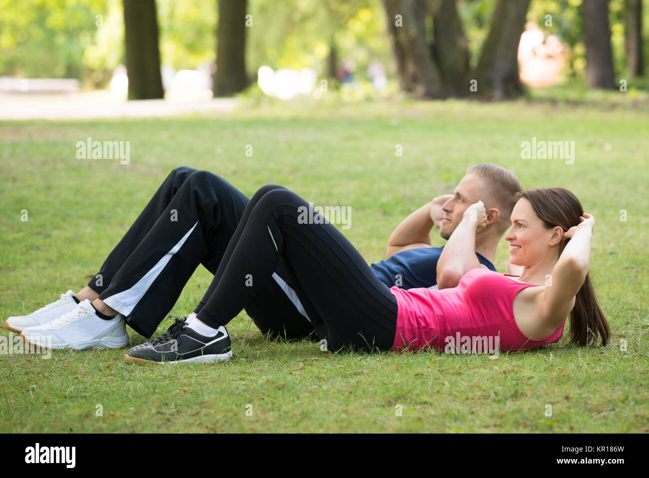 Couple Doing Workout Together Stock Photo - Alamy