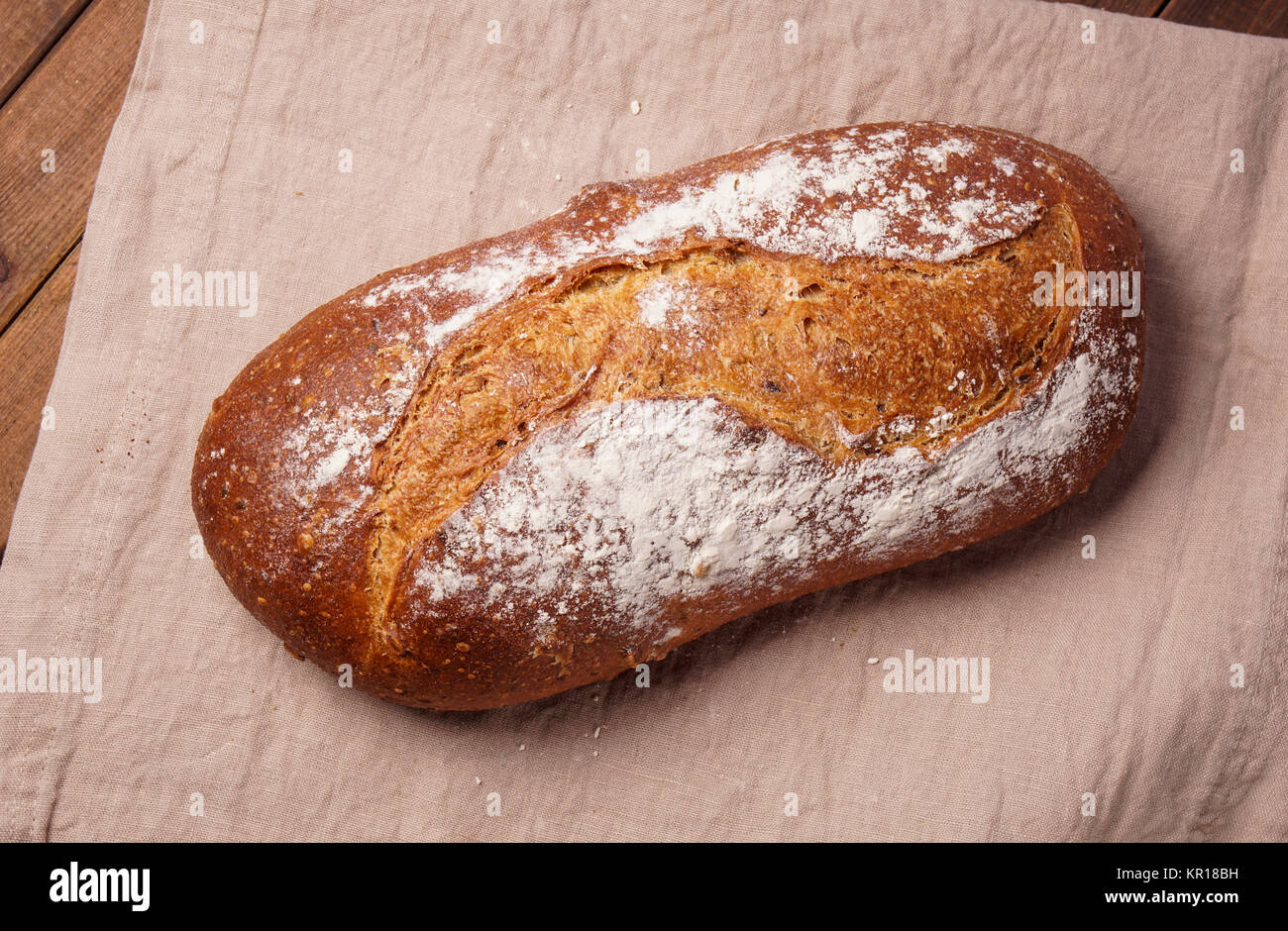 Loaf of fresh baked Organic whole wheat bread Stock Photo - Alamy