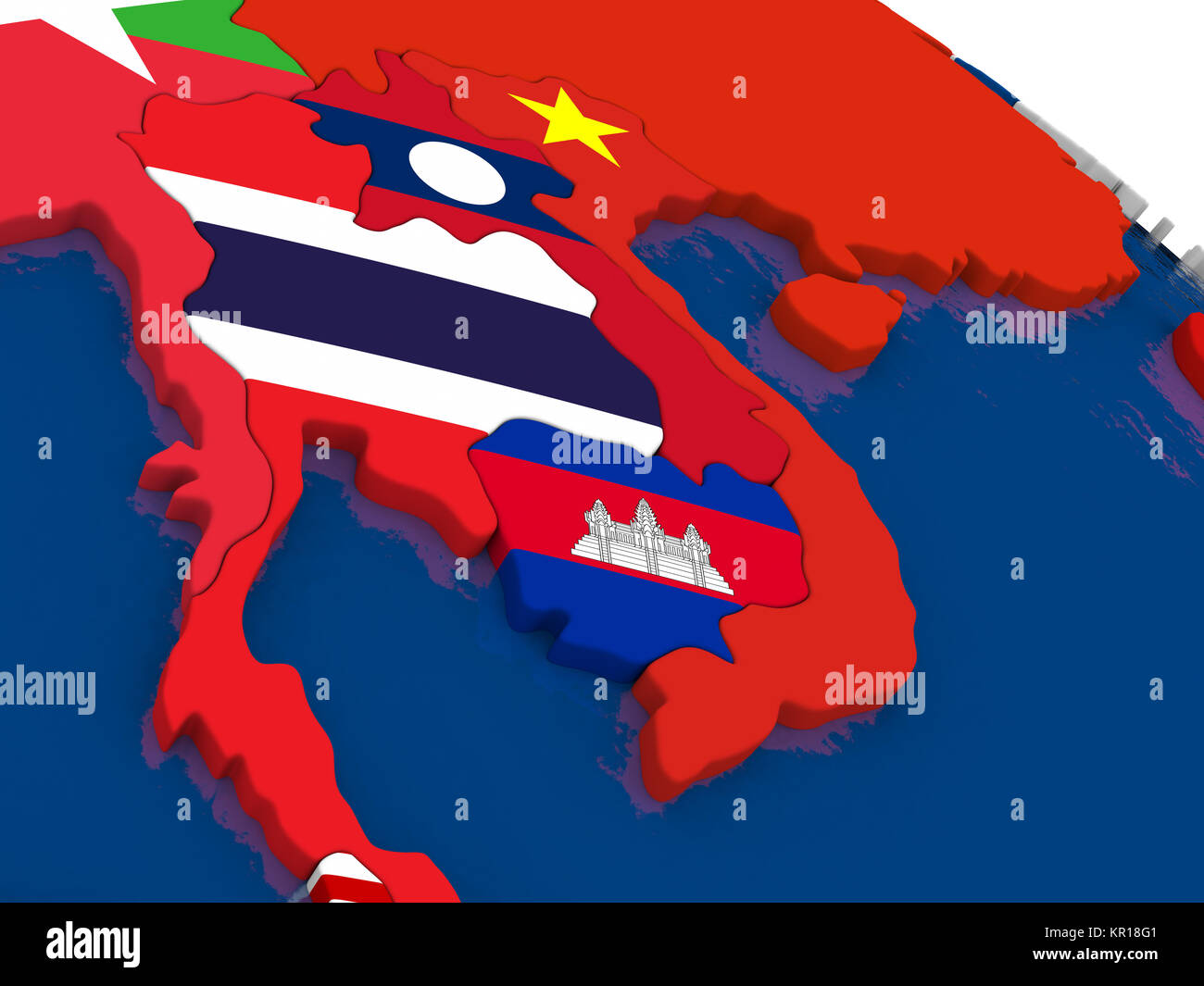 Flag map laos 3d hi-res stock photography and images - Alamy