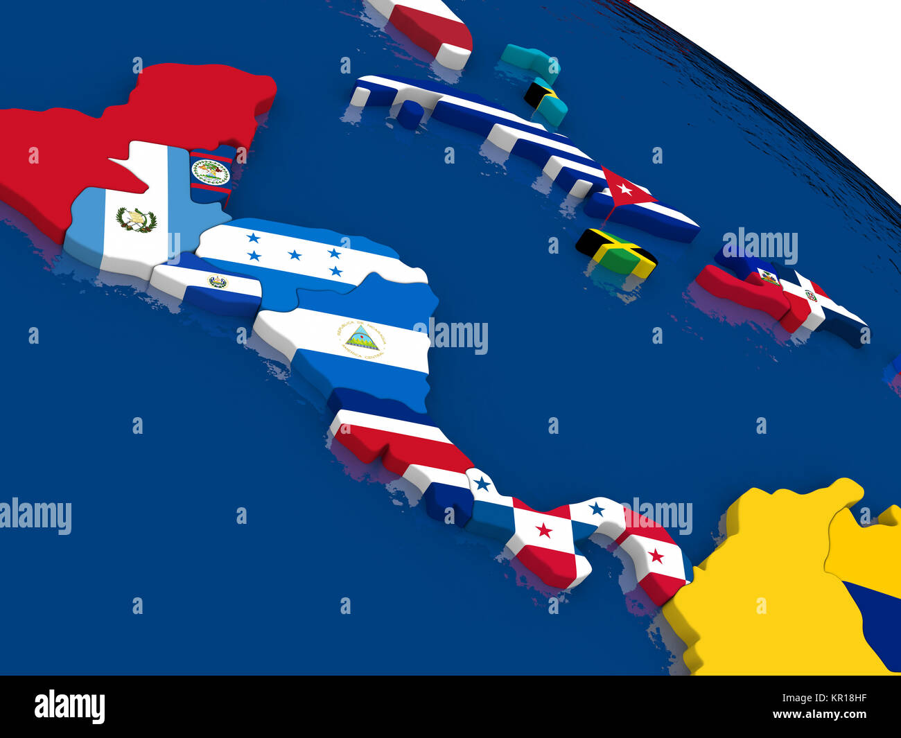 Panama flag map on earth hi-res stock photography and images - Alamy