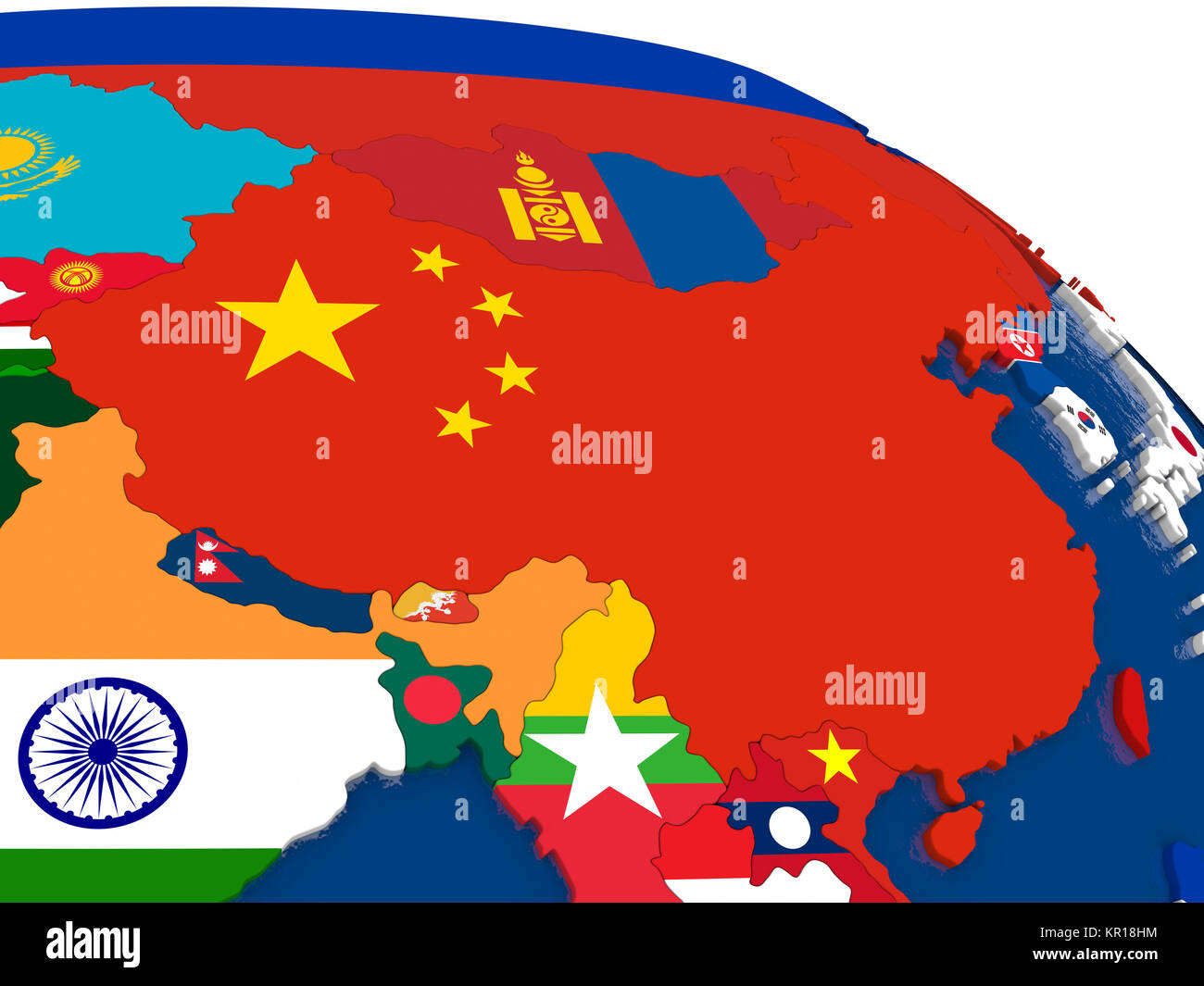 Far East Asia Globe Map High Resolution Stock Photography and Images ...