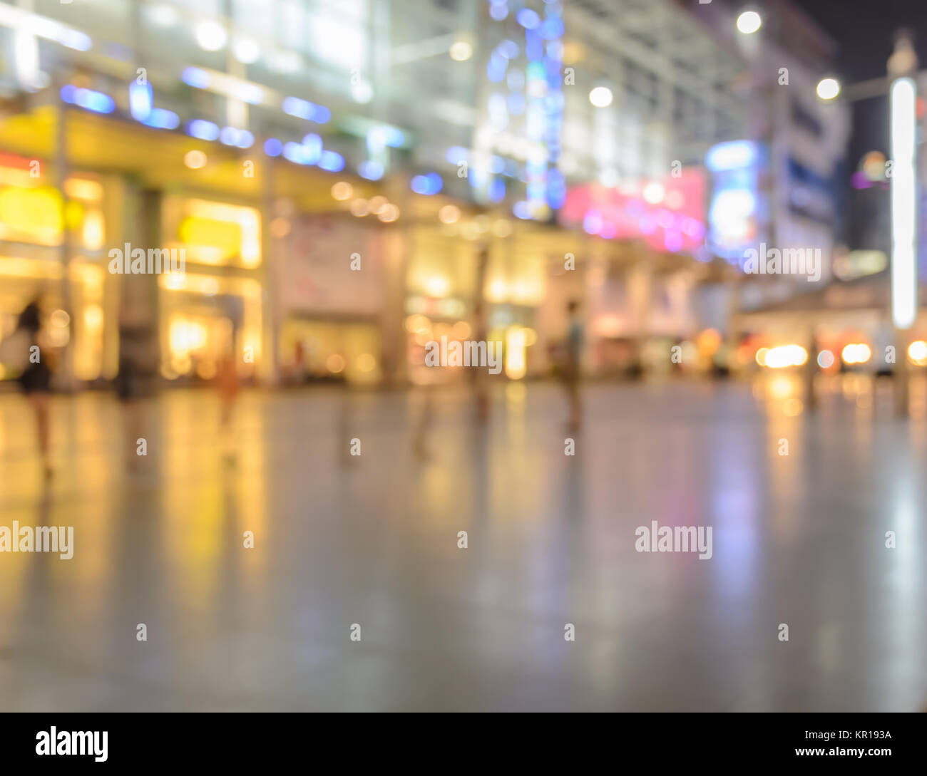 Blurred image of shopping mall with shining lights Stock Photo - Alamy