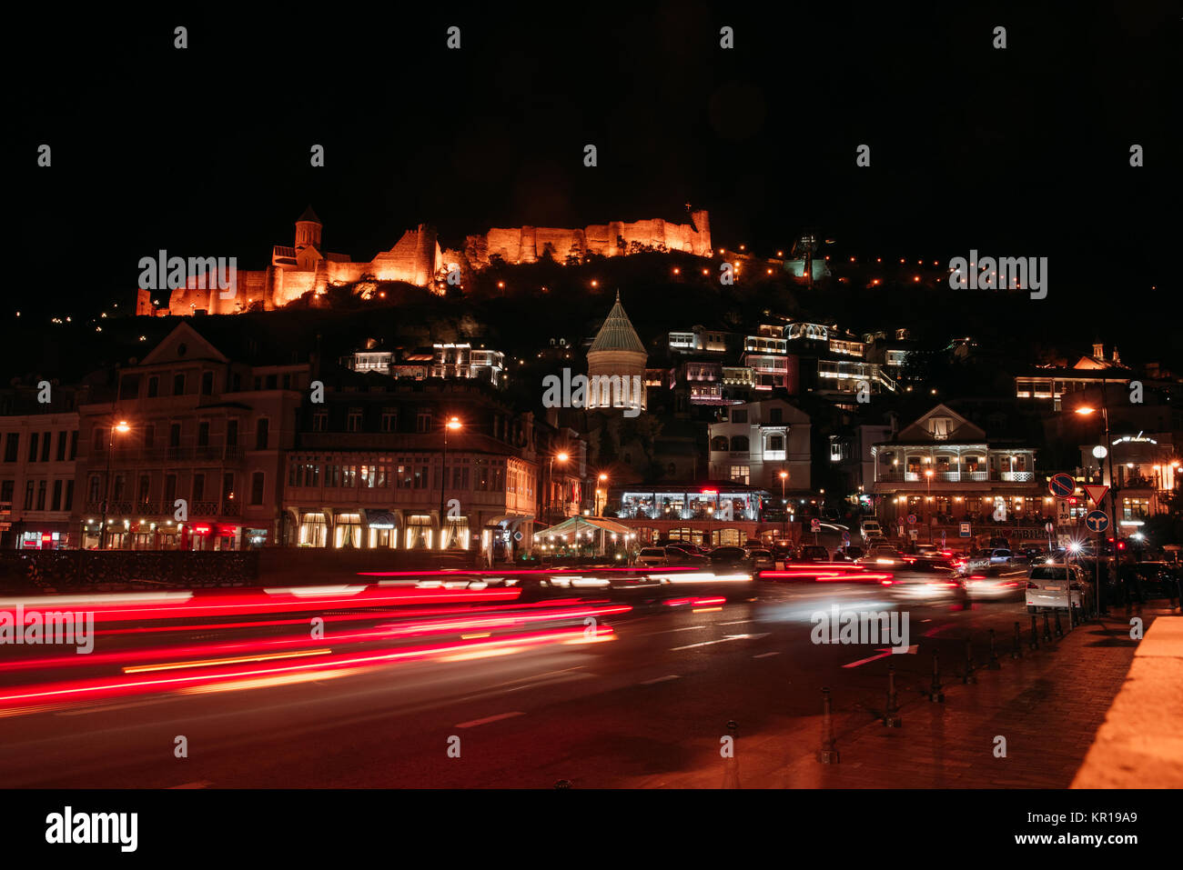 Cityscape at night, Tbilisi, Georgia Stock Photo - Alamy