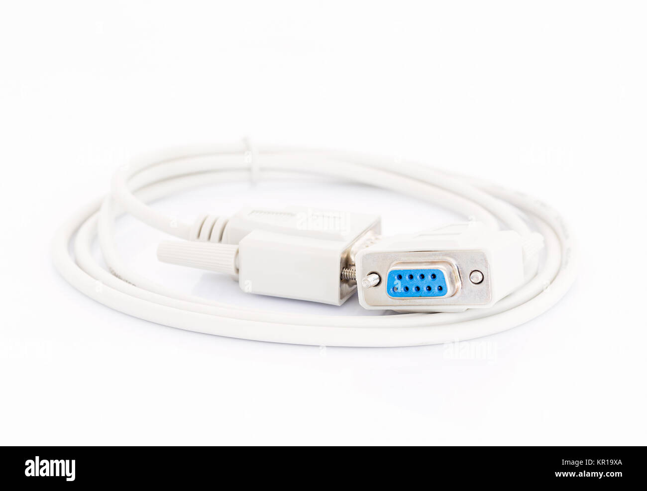 VGA cables connector with white cord Stock Photo - Alamy