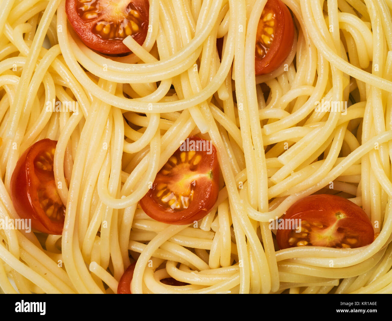 Italian Style Food of Spaghetti with Cherry Tomatoes Stock Photo - Alamy
