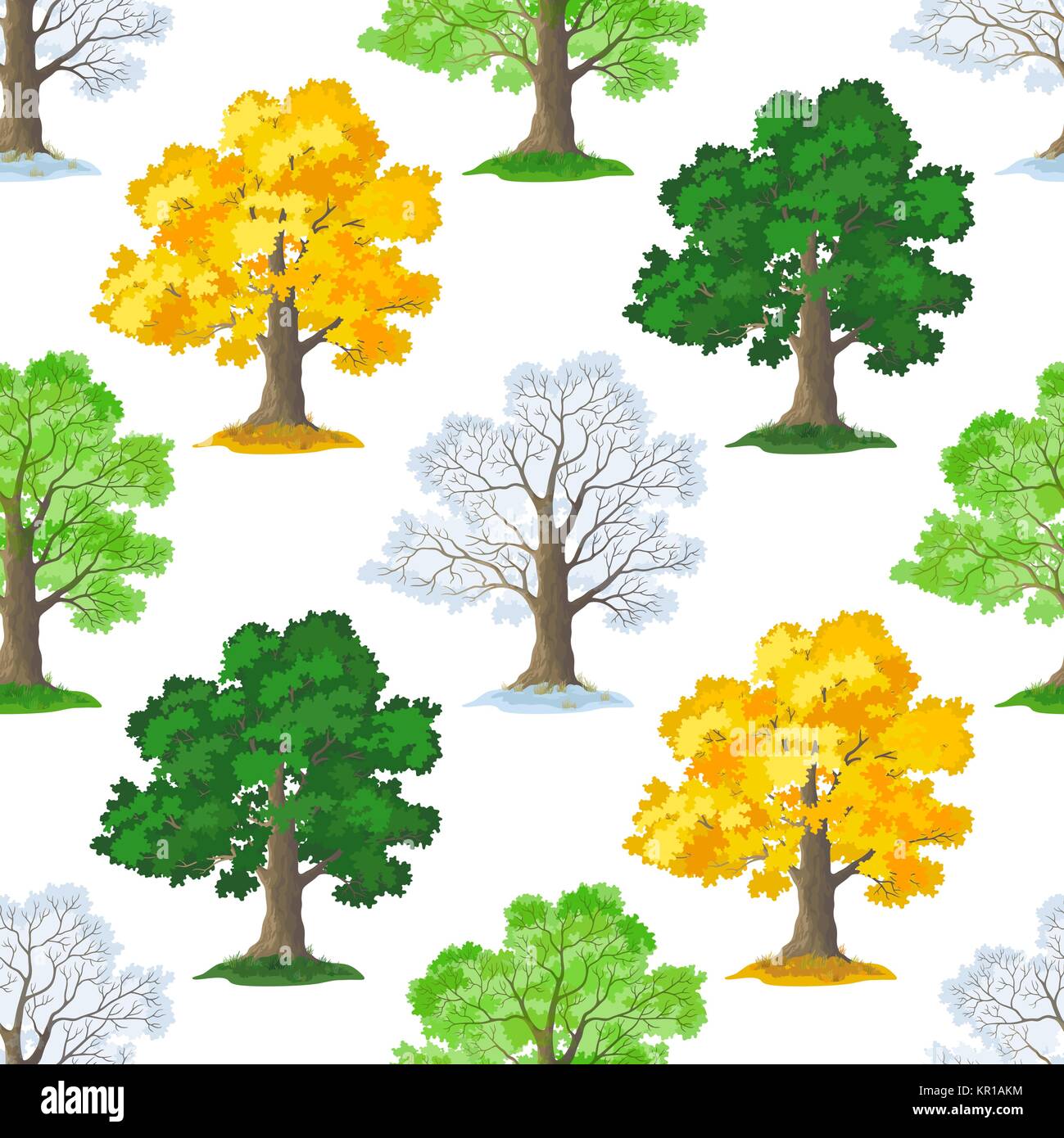 Oak Trees Seamless Stock Vector Image & Art - Alamy