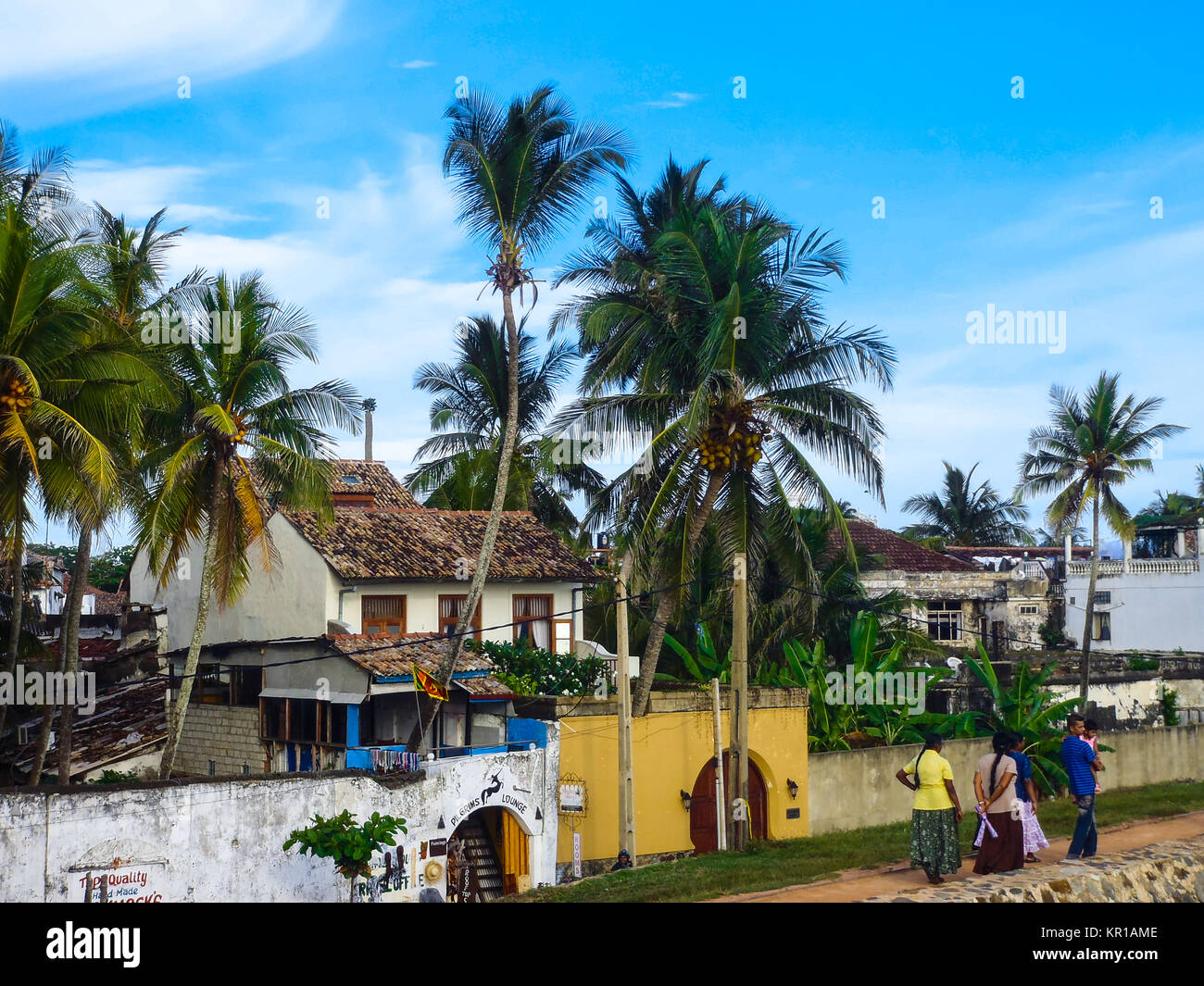 View of a neighborhood in Galle Sri Lanka, Asia Stock Photo - Alamy