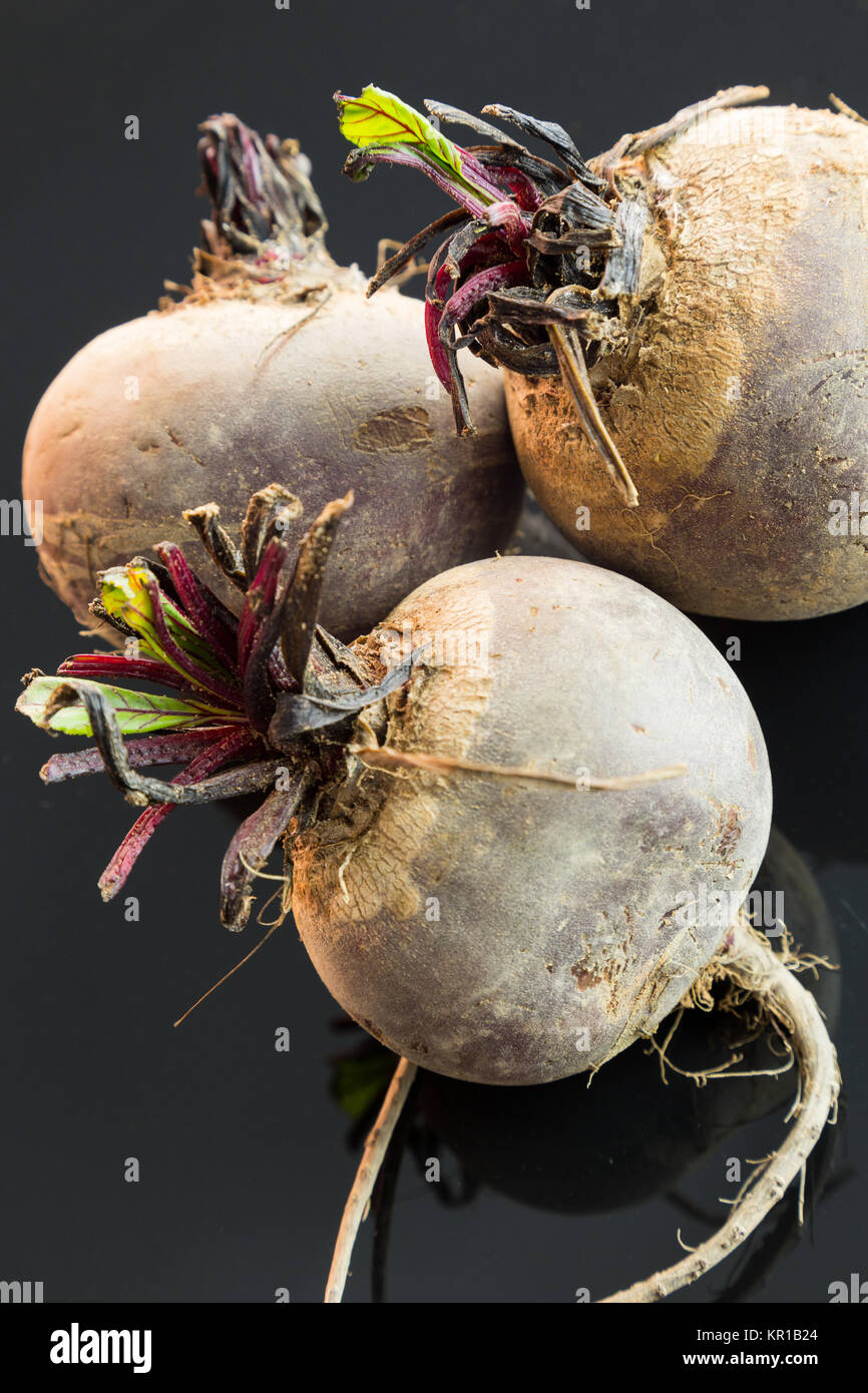 fresh beetroot on a black background Stock Photo - Alamy