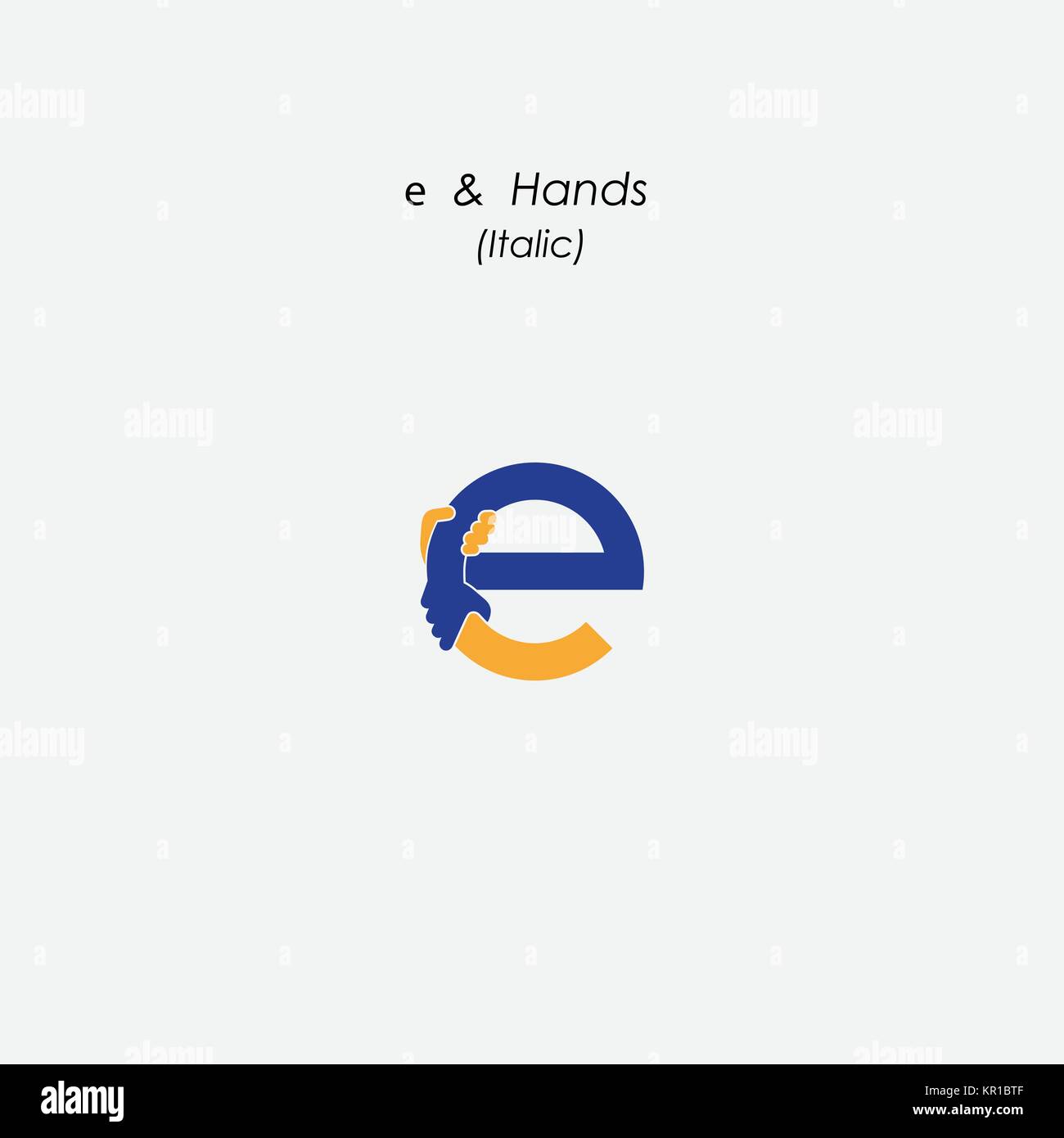 e - Letter abstract icon & hands logo design vector template.Business ...