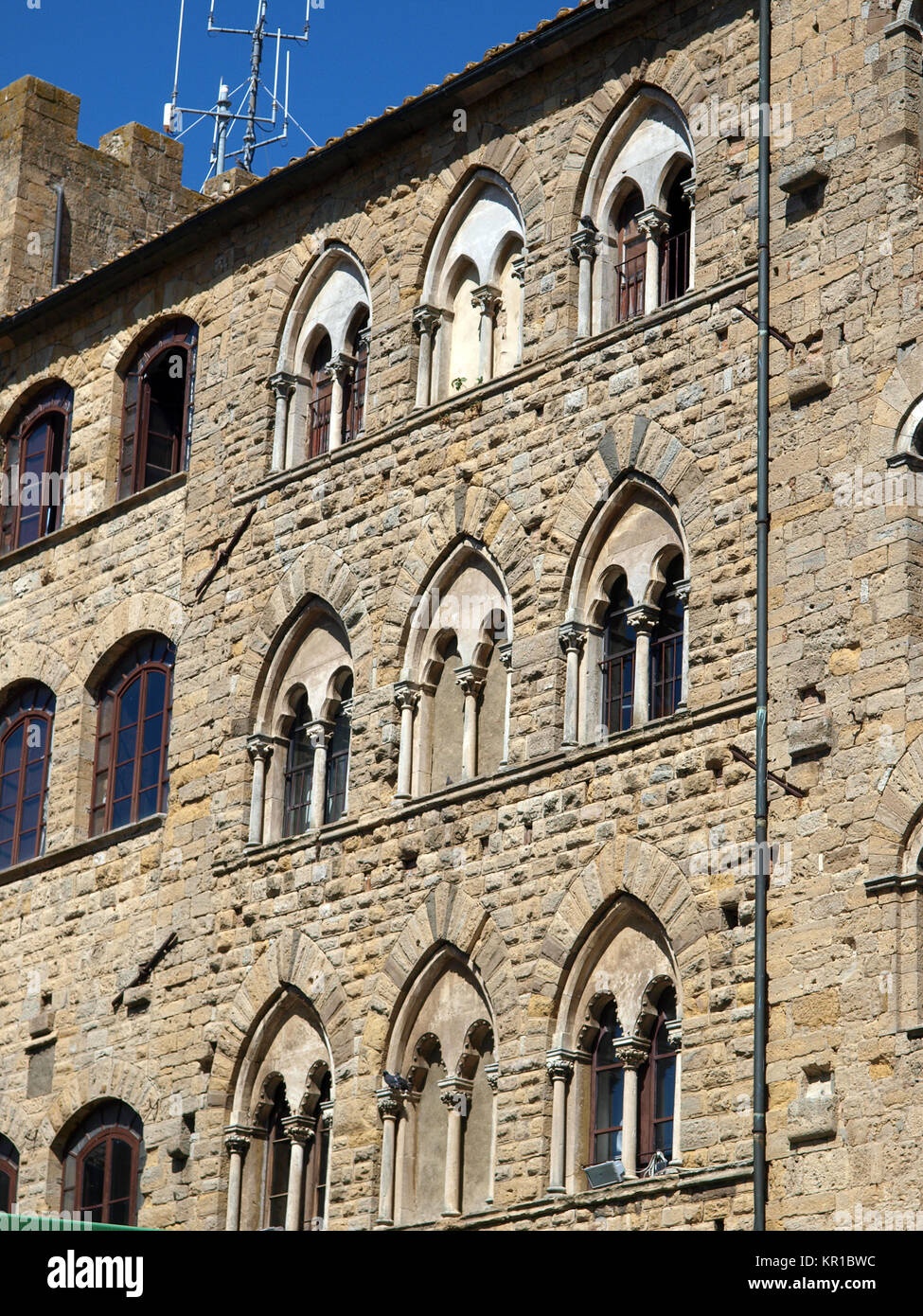 Ancient beautiful windows in Voltera - Tuscany, Italy Stock Photo - Alamy