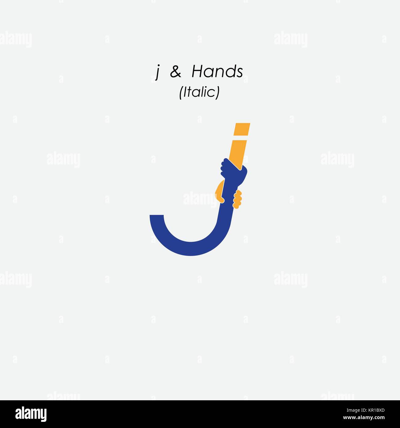 j - Letter abstract icon & hands logo design vector template.Business ...