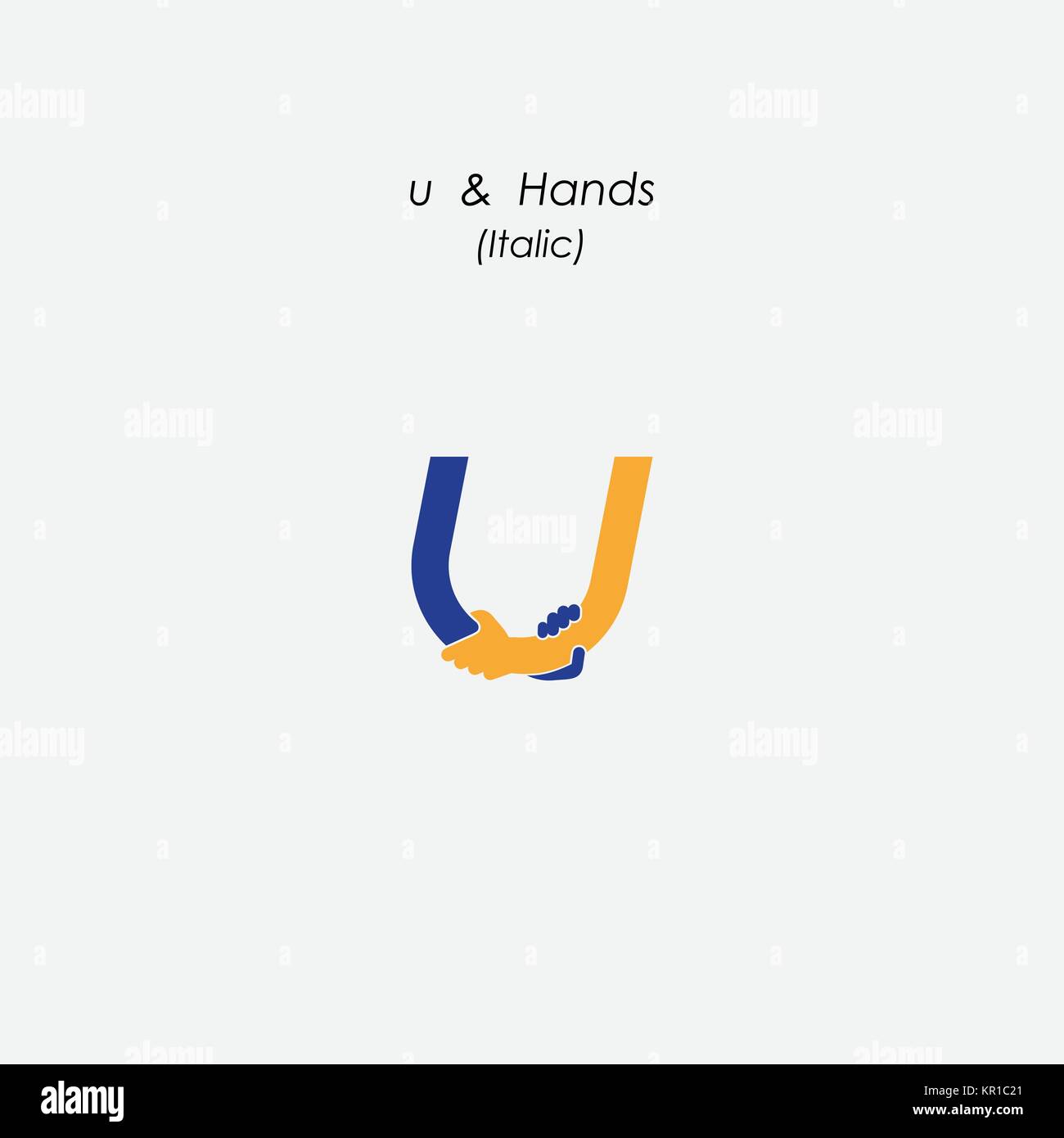u - Letter abstract icon & hands logo design vector template.Business ...
