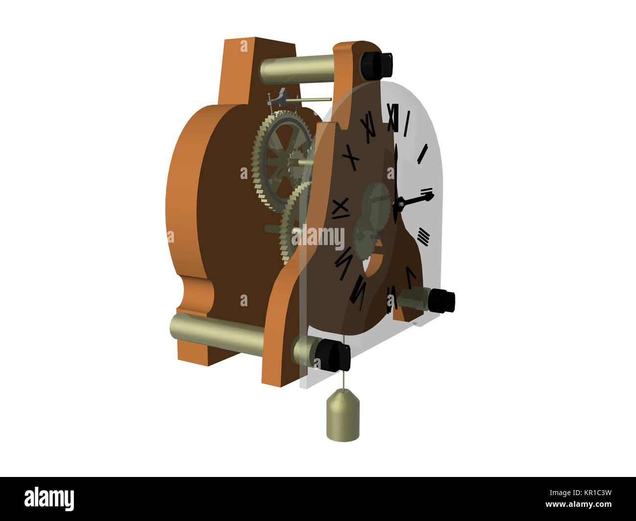 Wall clock with wheels exposed Stock Photo - Alamy