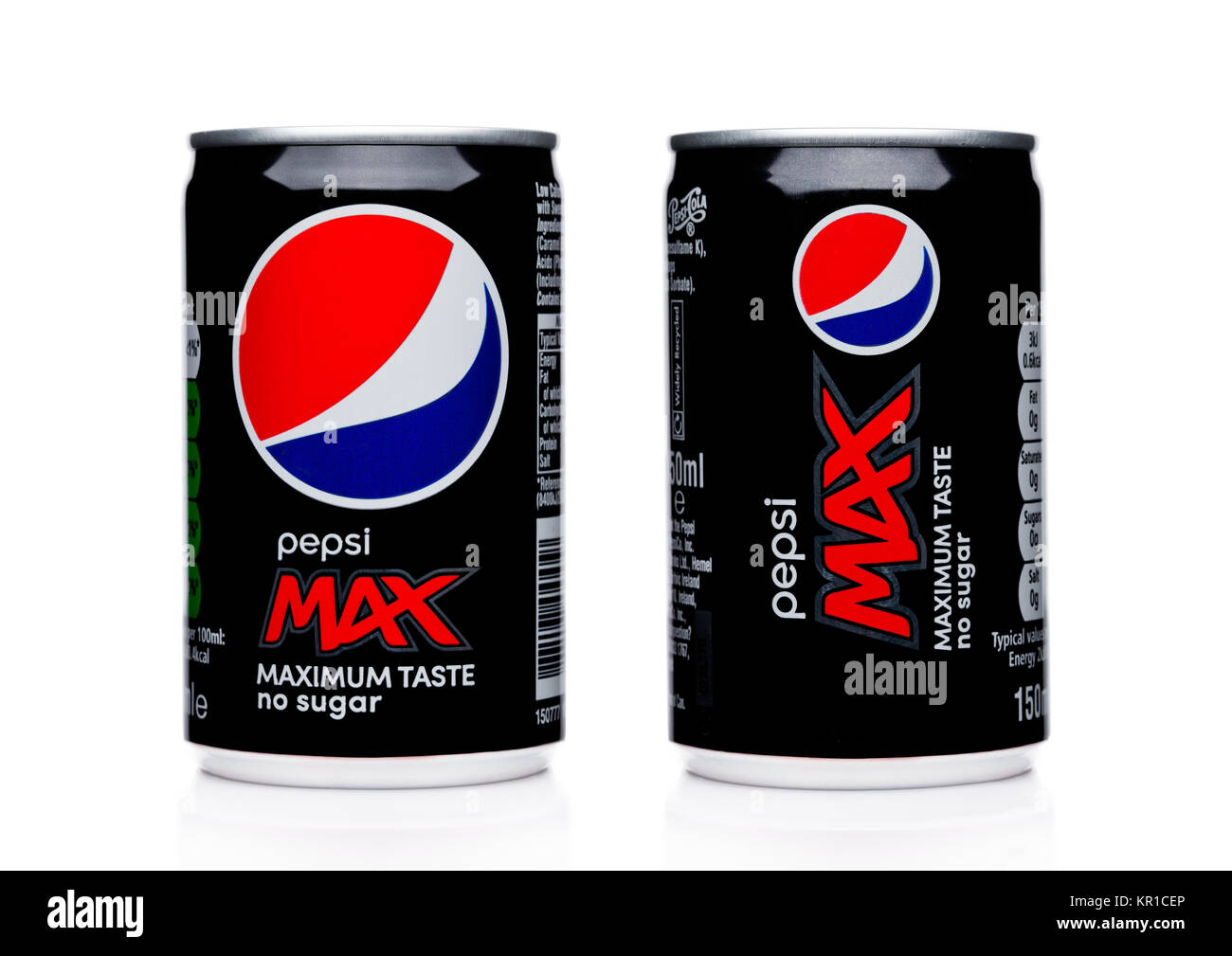 LONDON, UK - DECEMBER 15, 2017: Aluminium can of Pepsi Cola MAX soft ...