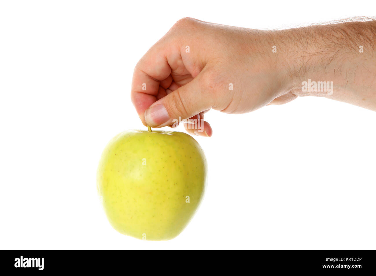 Hand with apple Stock Photo - Alamy