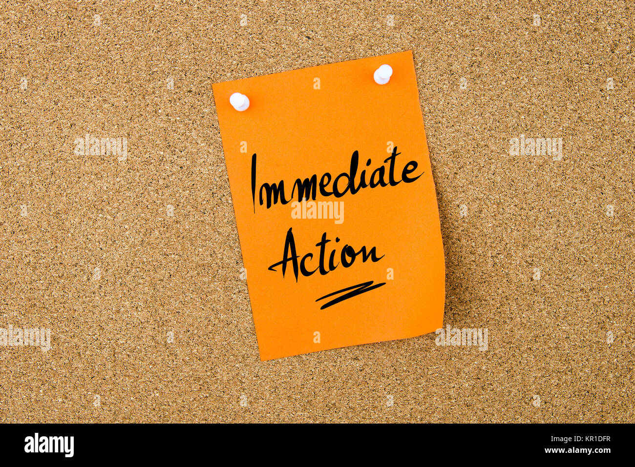 Immediate Action written on paper note Stock Photo - Alamy