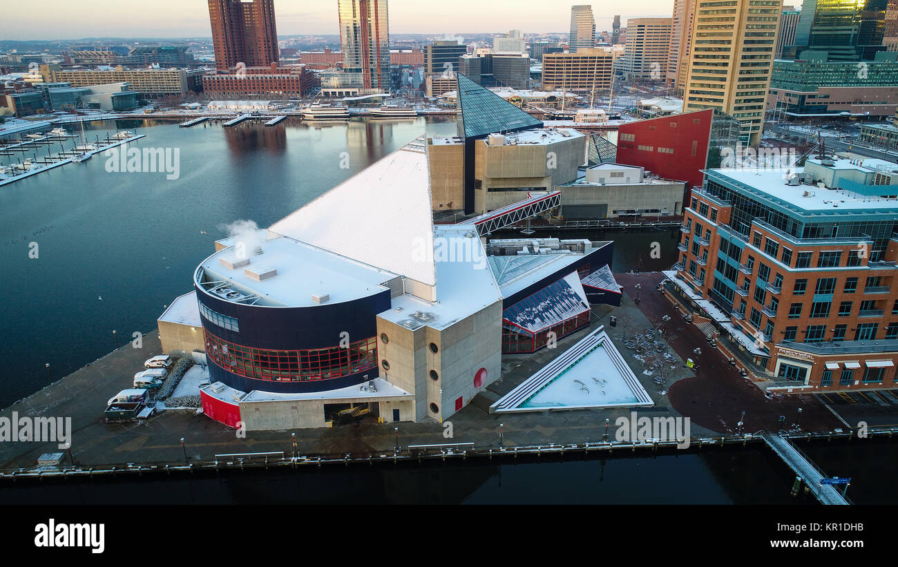 Baltimore, Maryland, USA; 16th December 2017: After a brief snowfall ...